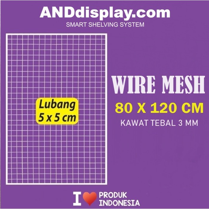 Jual Wire Grid Mesh 80 X 120 Cm - Kawat Jaring Kotak - Ram Dinding ...