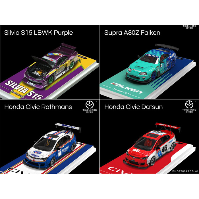 Jual Time Micro 1/64 - TM644436 Toyota Supra A80Z Falken - TM646003 LBWK Nissan Silvia S15 ...