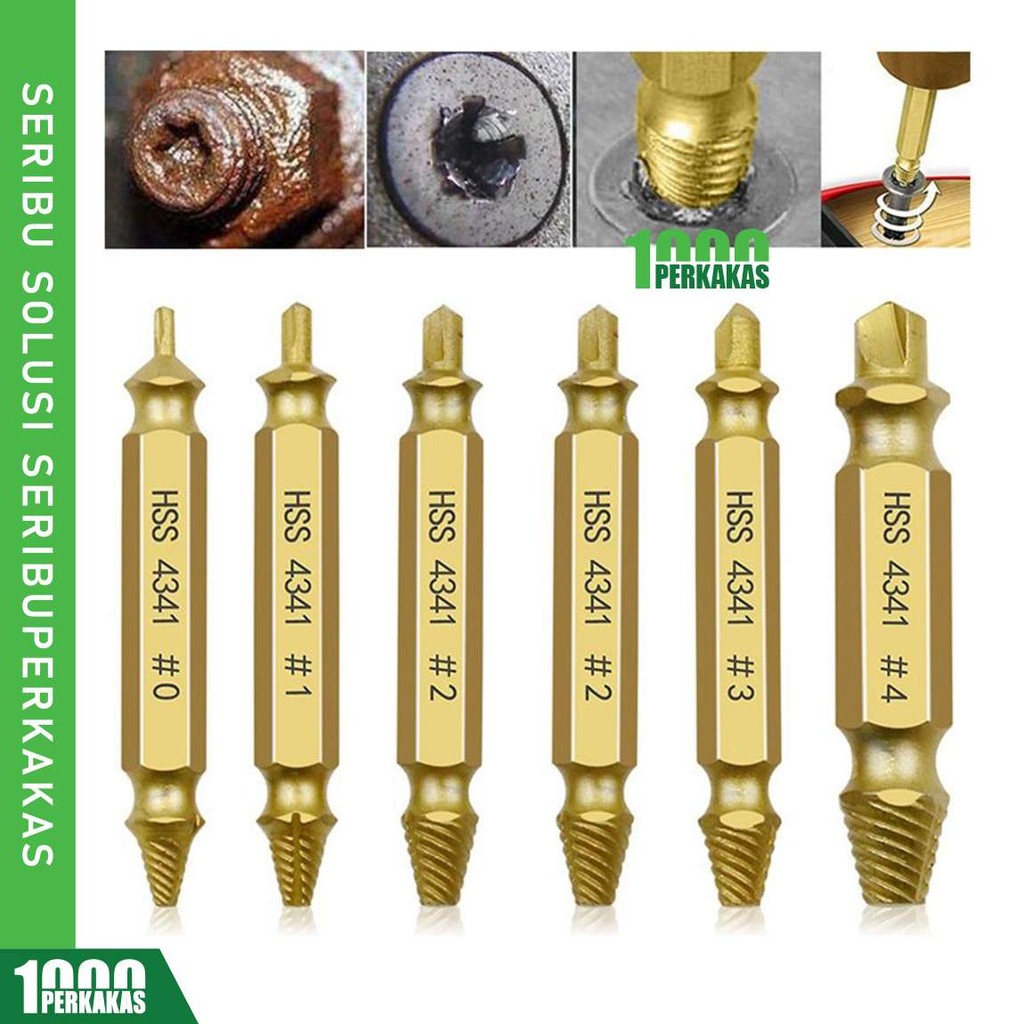 Jual 1P Balik Tap Screw Extractor HSS 4341 / Alat Pembuka Baut Skrup ...