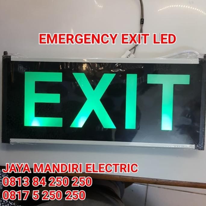 Jual Lampu Exit Led Emergency Dasar Hitam Led Hijau / Sign Darurat ...