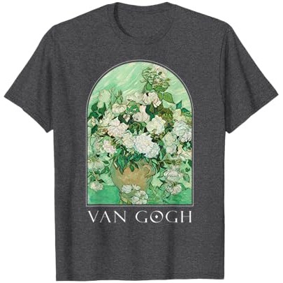 Jual Kaos Estetika Vintage Seni Klasik Vas Van Gogh dengan Mawar Merah ...