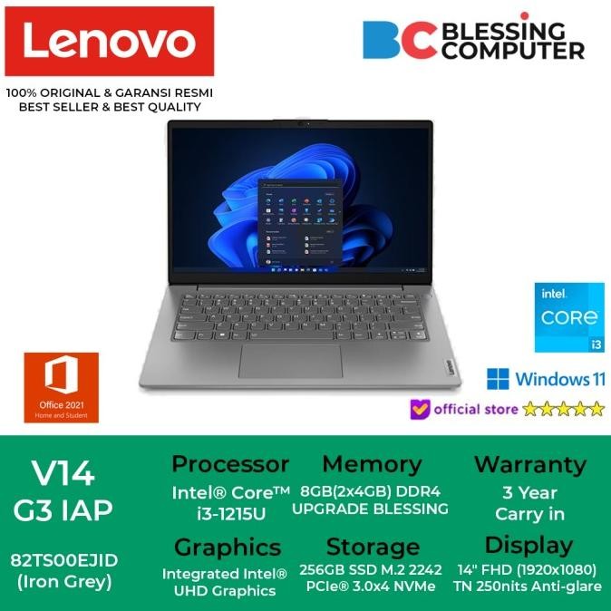 Jual Lenovo V14 G3 Iap 82Ts00Ejid Core I3 1215U 2X4Gb 256Gb Upgrade Blesing | Shopee Indonesia