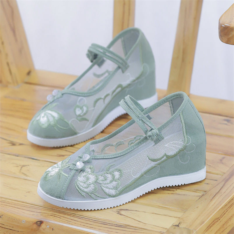 Jual Sepatu Wedge Wanita Hak Tinggi Jala Gaya Retro Etnik Sepatu ...