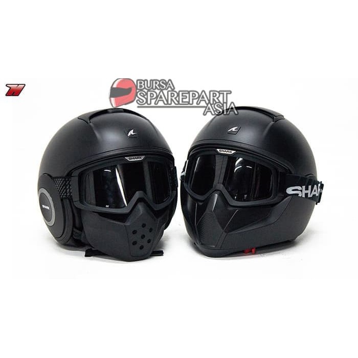 Jual Helm Shark RAW Black Doff Solid Half Full Sporty Original Goggle | Shopee Indonesia