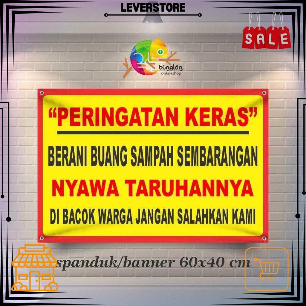 Jual Spanduk Banner Awas Viral Area Ini Terpasang Cctv Dan Alarm 24 Jam ...