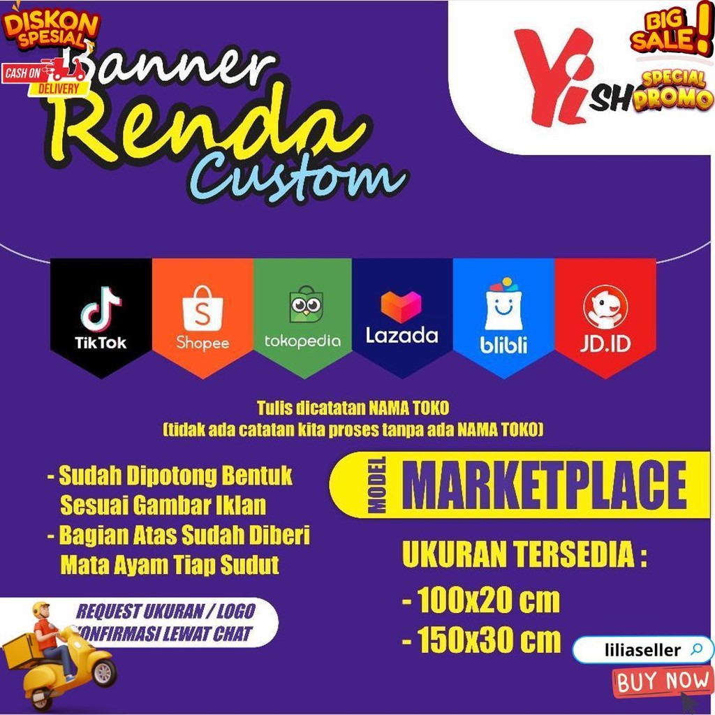 Jual Spanduk Banner Renda Konter Top Up Game Ewallet Tagihan Bank Provider Custom D Sale ...