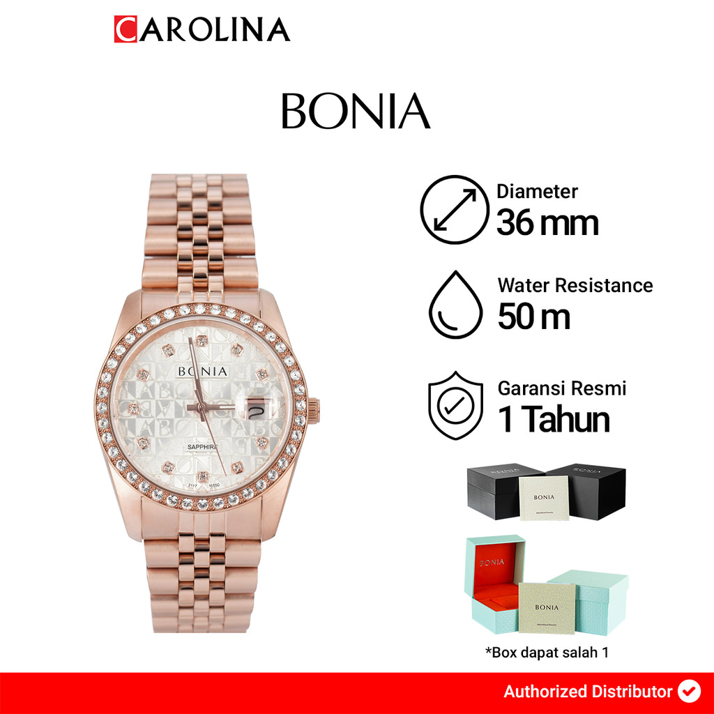 Jual Jam Tangan Wanita BONIA B10550-1516S Rosegold Stainless Steel ...