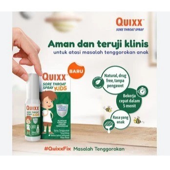 Jual HARGA TERBAIK, HANYA DI SINI! QUIXX SORE THROAT KIDS SPRAY 20 ML ...