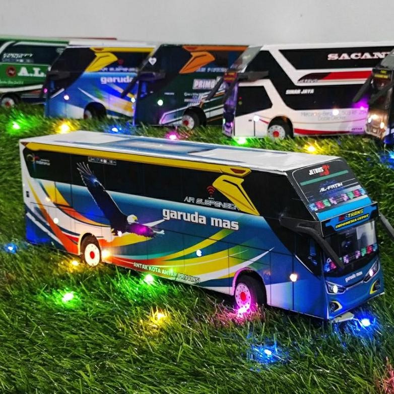Jual SPECIAL Miniatur Bus Telolet Basuri AKAP Full lampu Telolet basuri ...