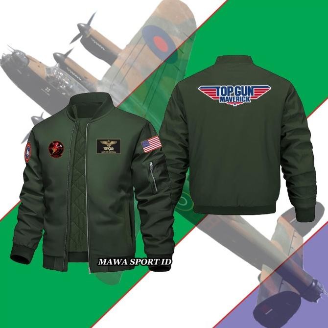 Jual Jaket Motor Bomber Pria Top Gun Army Us Maverick Unisex Terbaru M ...
