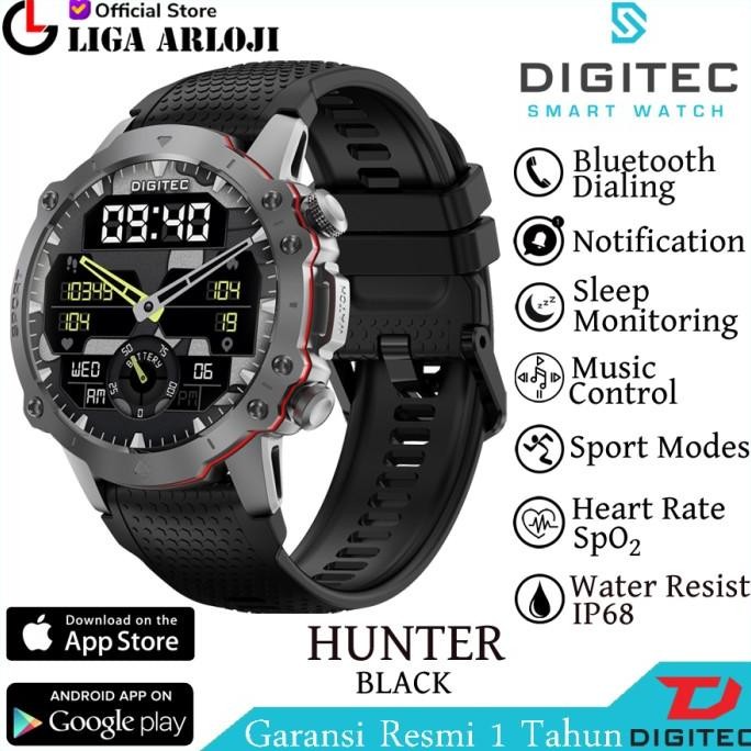 Jual DIGITEC SMART WATCH HUNTER JAM TANGAN SMARTWATCH BLACK ORIGINAL ...
