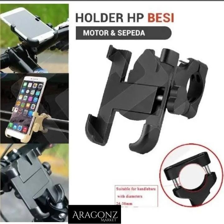 Jual Phone Holder Dudukan Holder HP Di Stang Motor Universal (COD) | Shopee Indonesia