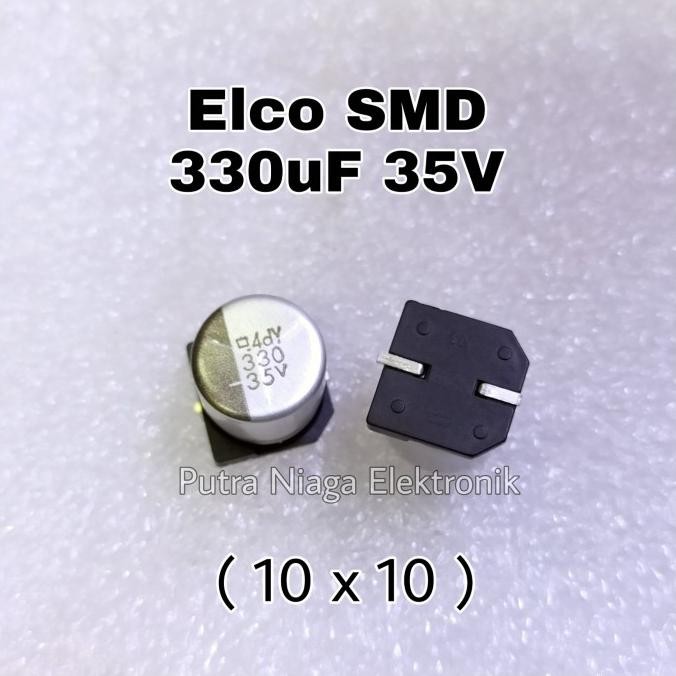 Jual Elco SMD 330uF 35V Alumunium 330 uF 35Volt Aluminum Kapasitor 10x10 mm putr4n Ayo Order ...