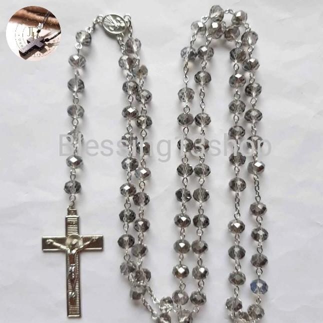 Jual rosario doa bapa kami 77 butir batu kristal mewah 8mm HPID | Shopee Indonesia