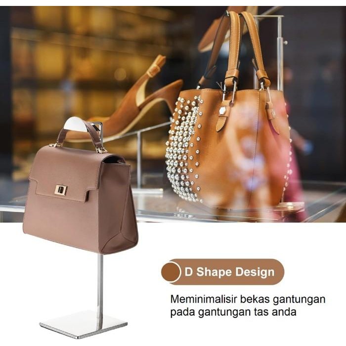 Jual Gantungan Standing Tas Display Premium Design D Stainless Gold ...