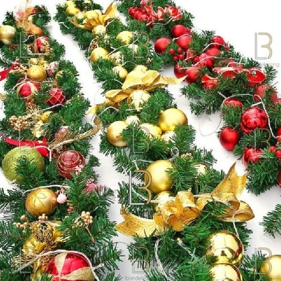 Jual Garlan Slinger Daun Lilit Kawat Ornamen Pohon Natal Pintu Tangga ...
