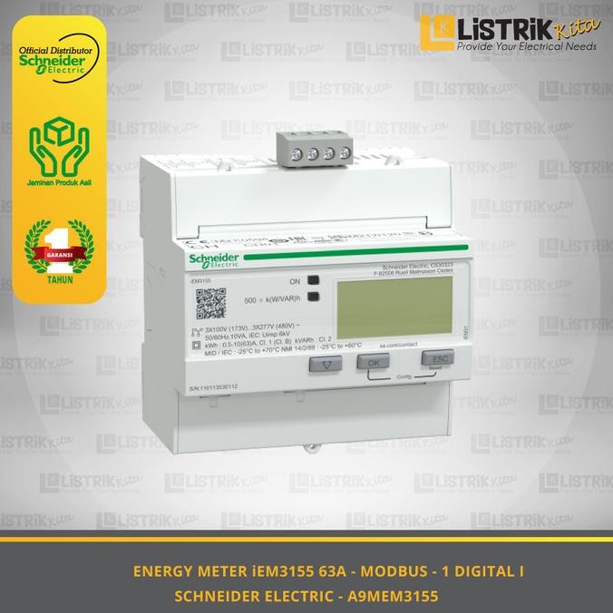Jual SCHNEIDER KWH METER DIRECT MODBUS 3P TERA - A9MEM3155-TERA ...