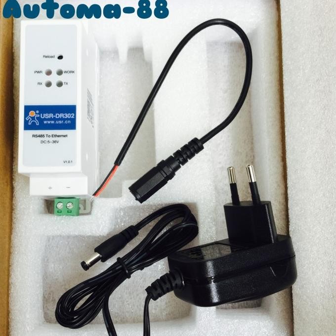 Jual USR-DR-302 + ADAPTOR SERIAL RS485 MODBUS TO ETHERNET RJ45 DIN RAIL ORIGINAL DAN TERPERCAYA ...