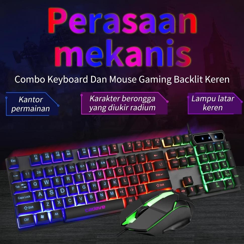 Jual SPECIAL keyboard gaming and mouse set mechanical rgb led combo ...