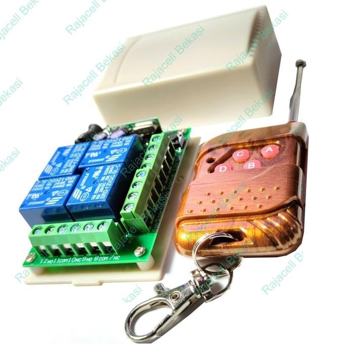Jual Relay Module Remote Control 4Ch 12V Wireless Switch Rf 433Mhz ...