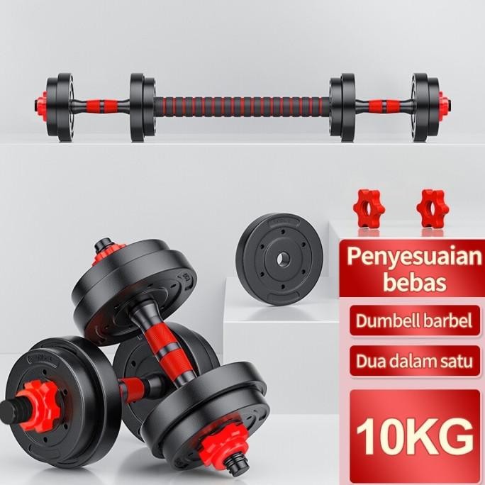 Jual Dumbbell Barbel set peralatan fitness 10 kg bisa Tiang Angkat ...