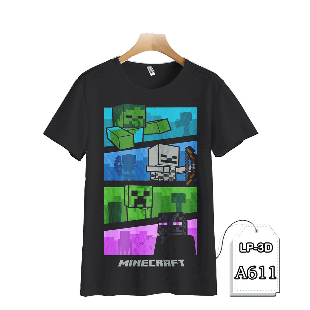 Jual Baju Minecraft Kaos Anak dan Dewasa Printing 3D LP3D-A611 Fashion ...