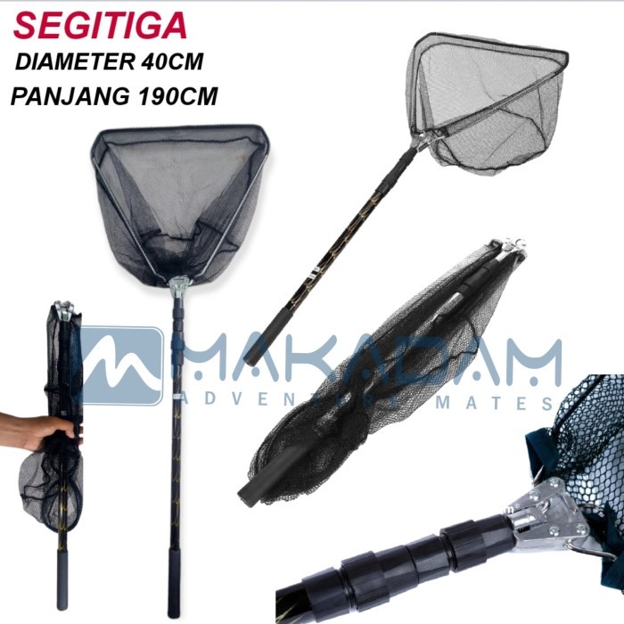 Jual serokan jaring ikan lipat teleskopik portable mancing besar ...