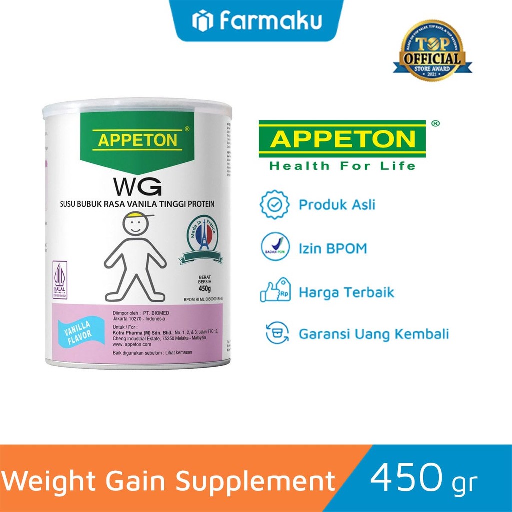 Jual Appeton Weight Gain Child Vanila 450 gr - Susu Penggemuk Badan ...