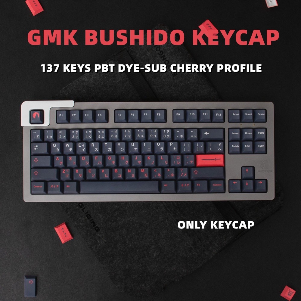 Jual PBT GMK Bushido 129 Tombol Keycap Profil Ceri Sublimasi Pewarna ...
