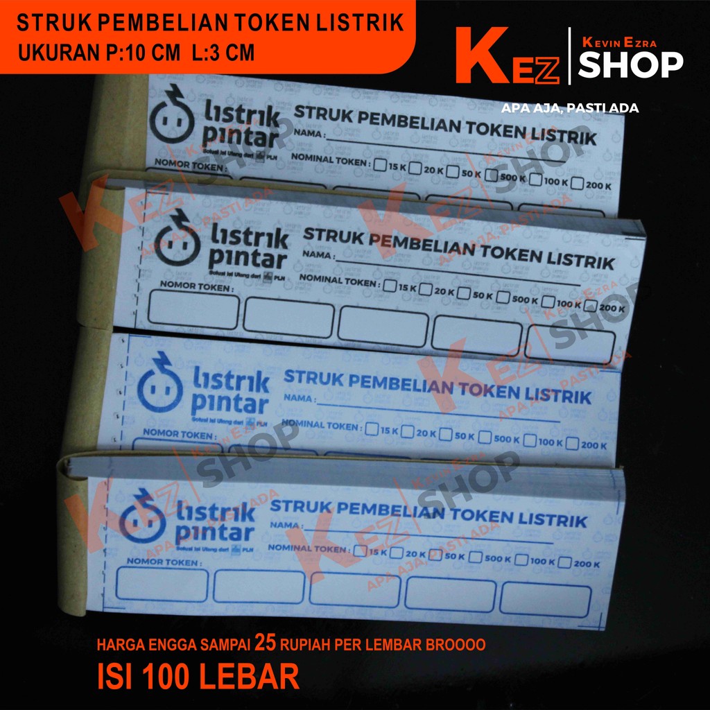 Jual Struk Token LIstrik isi 100 lembar harga terjangkau # ...