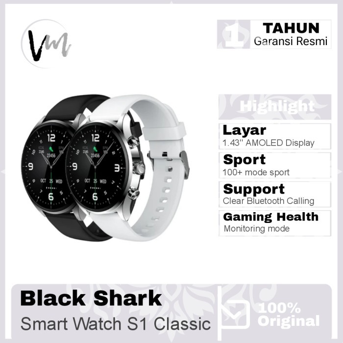 Jual Produk Ready Black Shark S1 Classic Smartwatch ENC Bluetooth Call ...