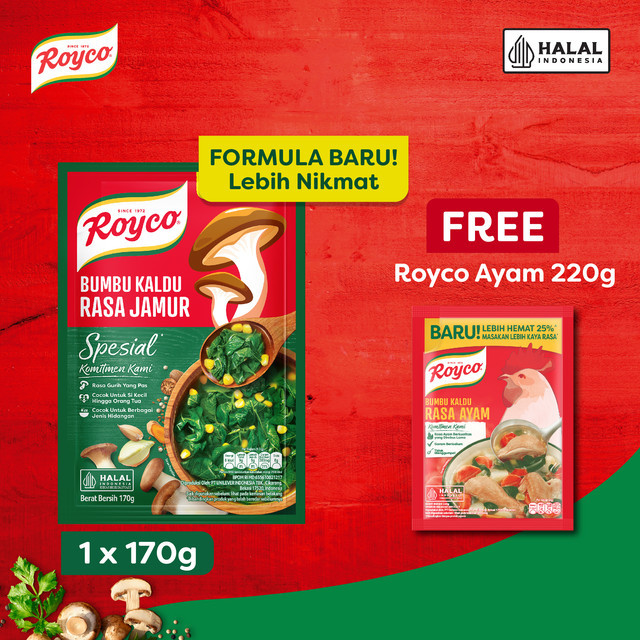 Jual Beli Royco Kaldu Jamur 170g GRATIS Royco Kaldu Ayam 220g | Shopee Indonesia