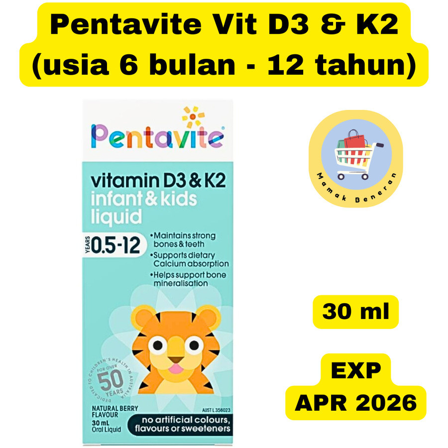 Jual Pentavite D3 K2 kids liquid vitamin suplemen anak dan bayi ukuran ...