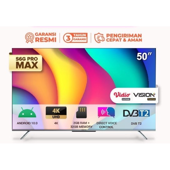 Jual Toko Bakia -- Coocaa 50 Inch Android Smart TV - 50S6G PRO MAX | Shopee Indonesia