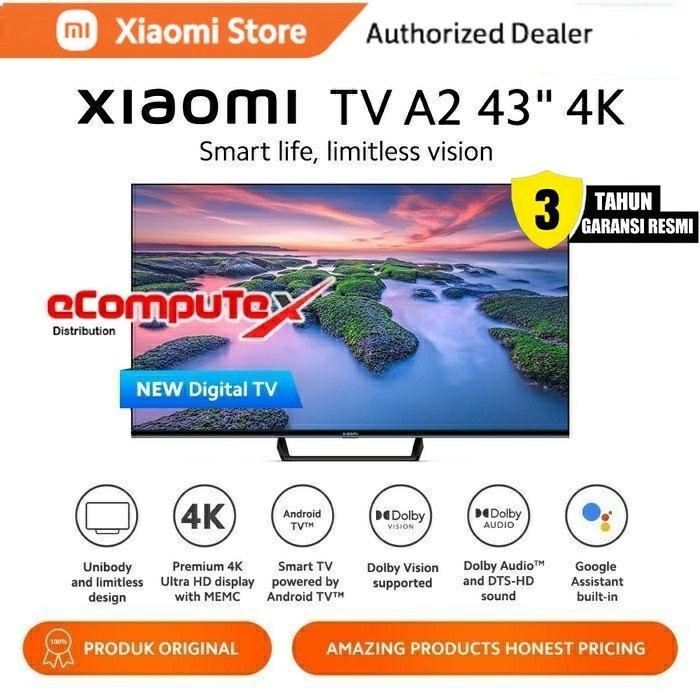 Jual Toko Bakia -- XIAOMI TV A2 43" INCH UHD 4K / A 2 SMART TV ANDROID ...