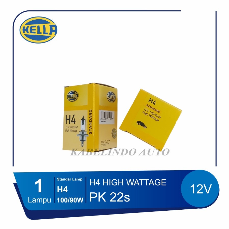 Jual BOHLAM LAMPU HALOGEN HELLA H4 P43T 12V 100/90W ORIGINAL | Shopee ...