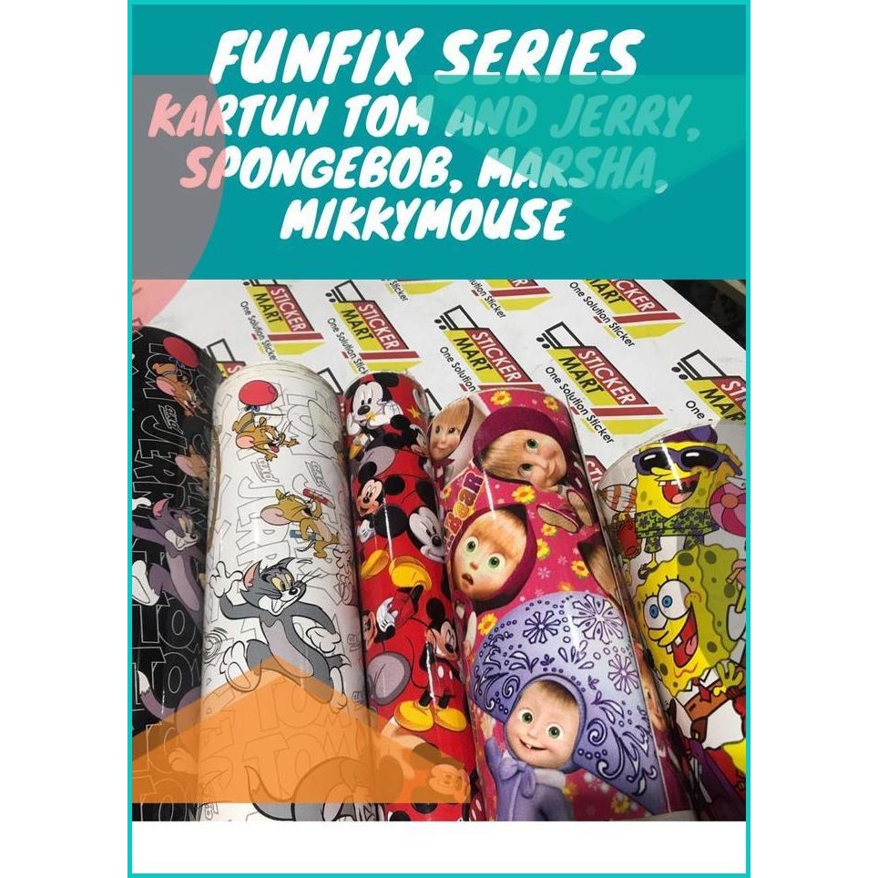 Jual Sticker motif kartun anak anak utk Lemari Meja Hp Laptop motor ...