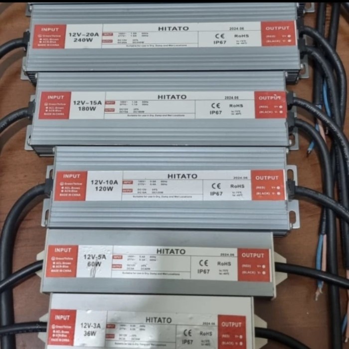 Jual HITATO ADAPTOR / POWER SUPPLY / TRAFO WATERPROOF OUTDOOR 12V 3A 5A 10A 15A 20A 30A 40A ...