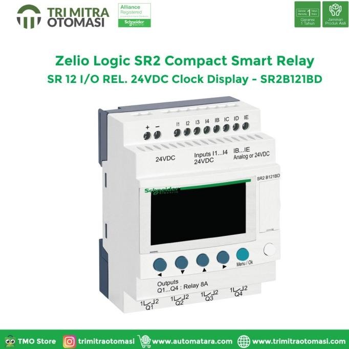Jual Schneider Smart Relay Zelio Logic 12 I/O 24VDC - SR2B121BD | Shopee Indonesia