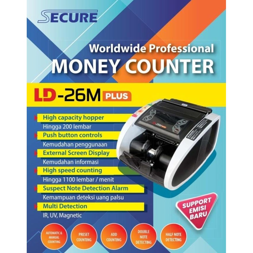 Jual Mesin Hitung Uang Secure Ld-26M Plus Support Uang Emisi Baru ...