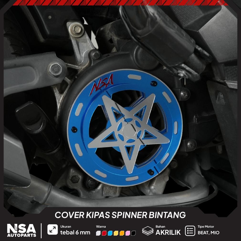 Jual Dvc-78 Cover Kipas Spiner Type Bintang Black Series Beat Scoopy ...