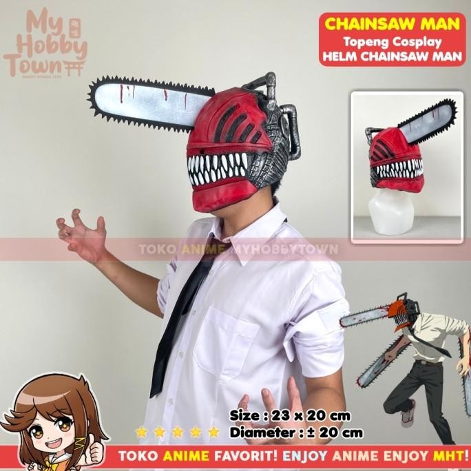 Jual Topeng Anime Cosplay Kepala Chainsaw Man Denji Mask Hat Helmet ...