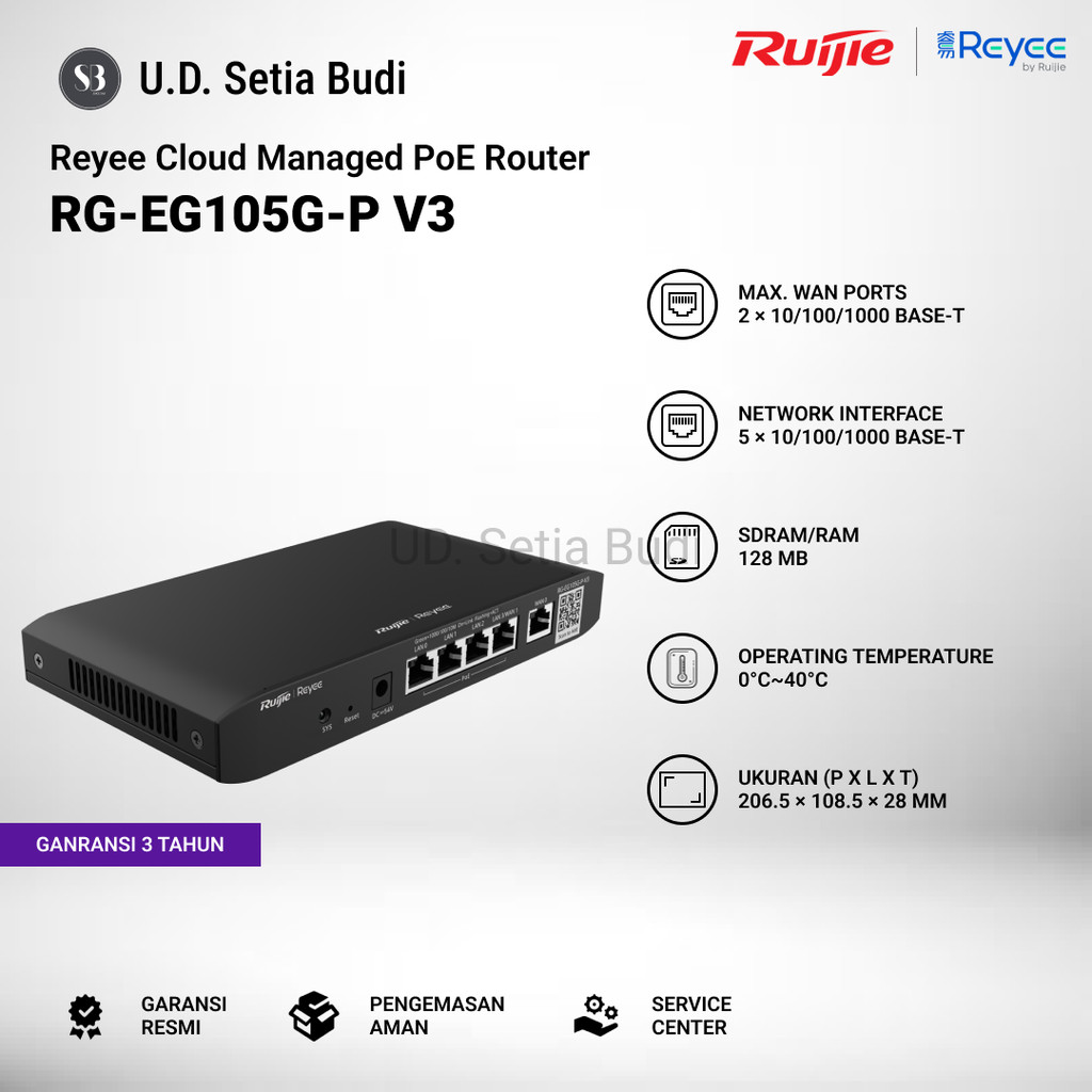 Jual Ruije Reyee RG-EG105G-P-V3 Reyee Cloud Managed PoE Router | Shopee Indonesia