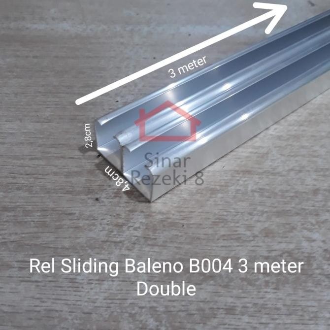 Jual Set Rel Sliding B004 Double 3 Mtr + Roda / Pintu Lemari Gantung Geser | Shopee Indonesia
