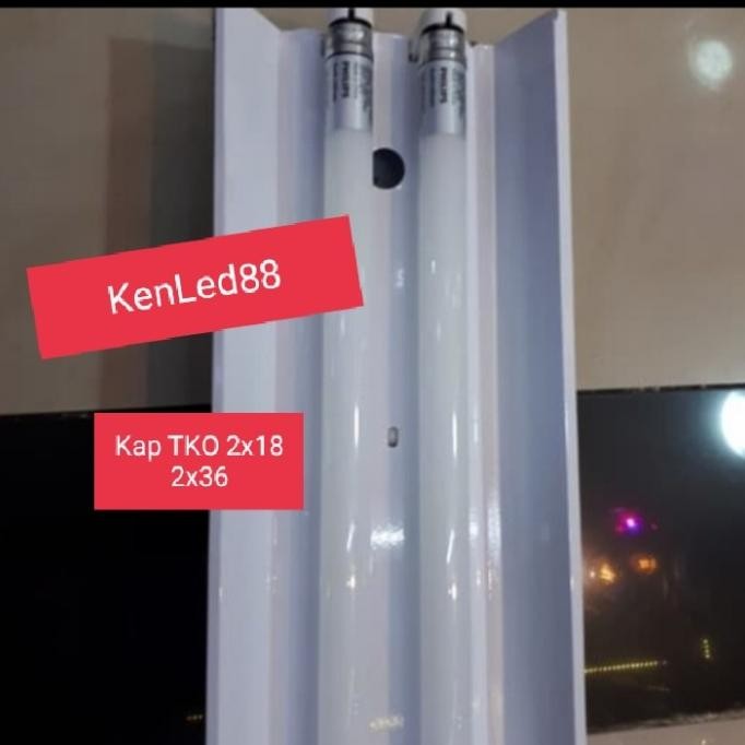 Jual Kap Lampu T8 TKO 2x36/2x16w Housing TL Neon Led 120cm Isi 2Lampu ...