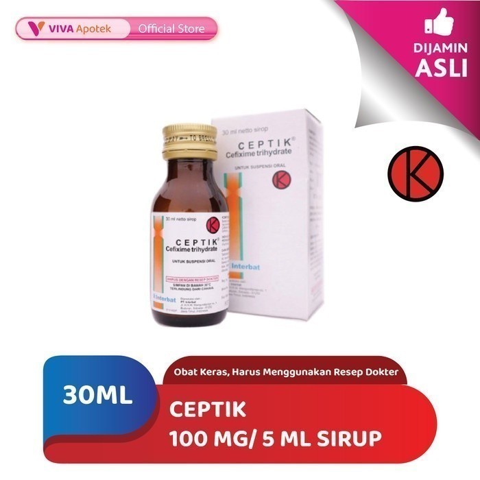 Jual Ceptik 100 mg/5 ml Dry Sirup / Cefixime / Antibiotik (30 ml ...