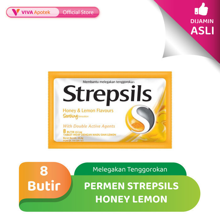 Jual Permen Strepsils Honey Lemon Membantu Melegakkan Tenggorokan (8 ...