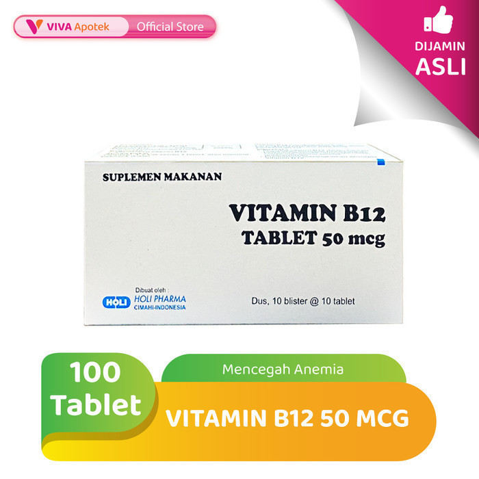 Jual Vitamin B12 50 mcg untuk Mencegah Anemia (100 Tablet) | Shopee ...