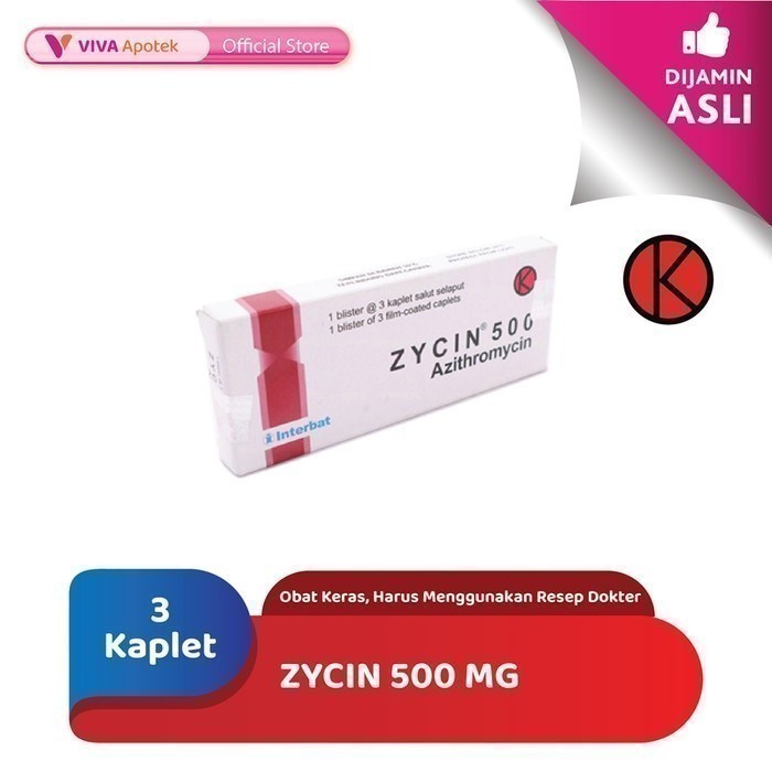 Jual Zycin 500 mg / Azithromycin / Infeksi Bakteri / Antibiotik (3 ...