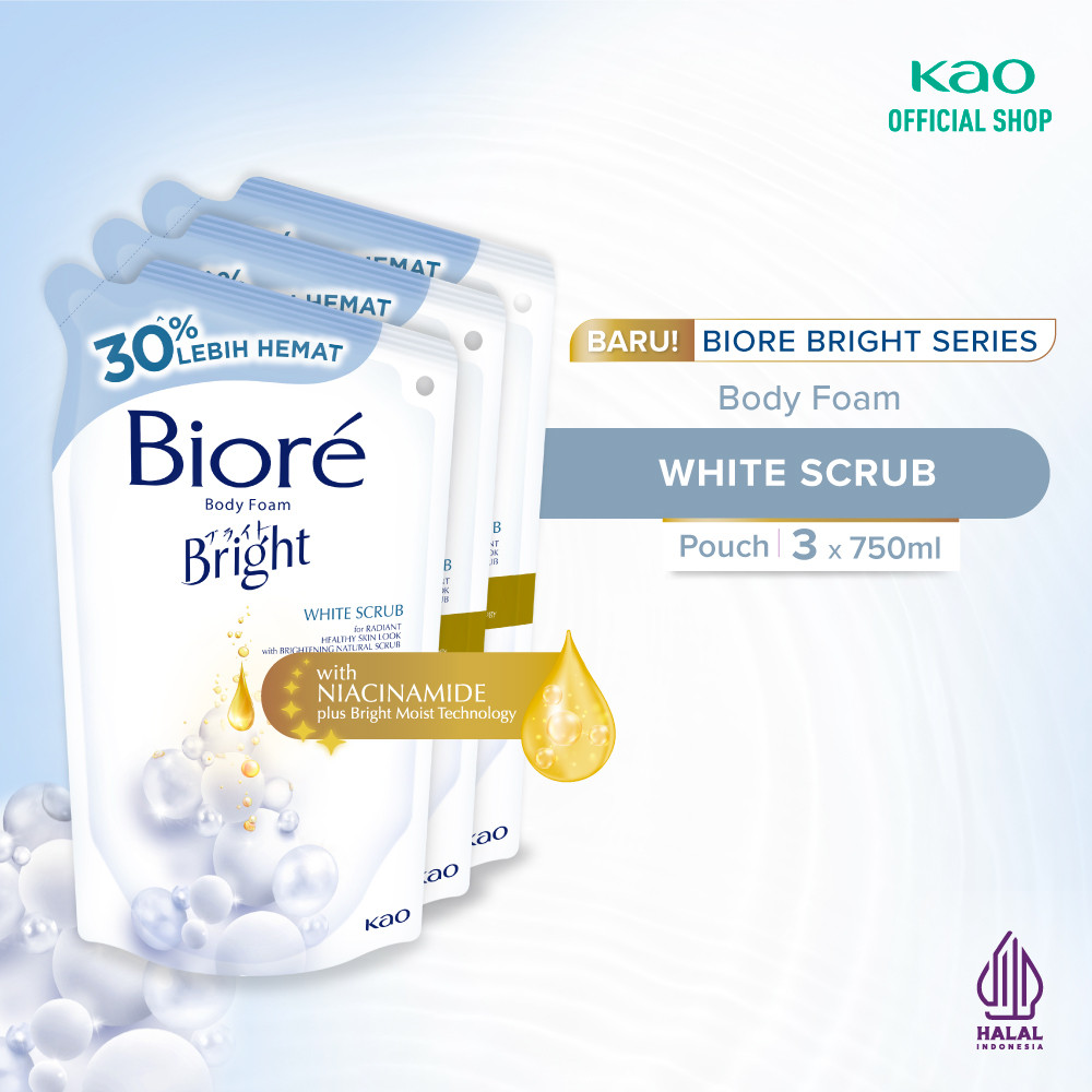 Jual Biore Bright Body Foam Sabun Mandi Cair White Scrub Dengan ...